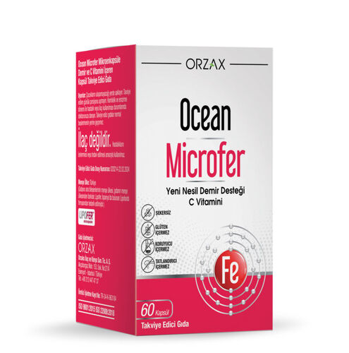 Orzax Ocean Microfer Demir ve C Vitamini 60 Kapsül – iyiEczaneden